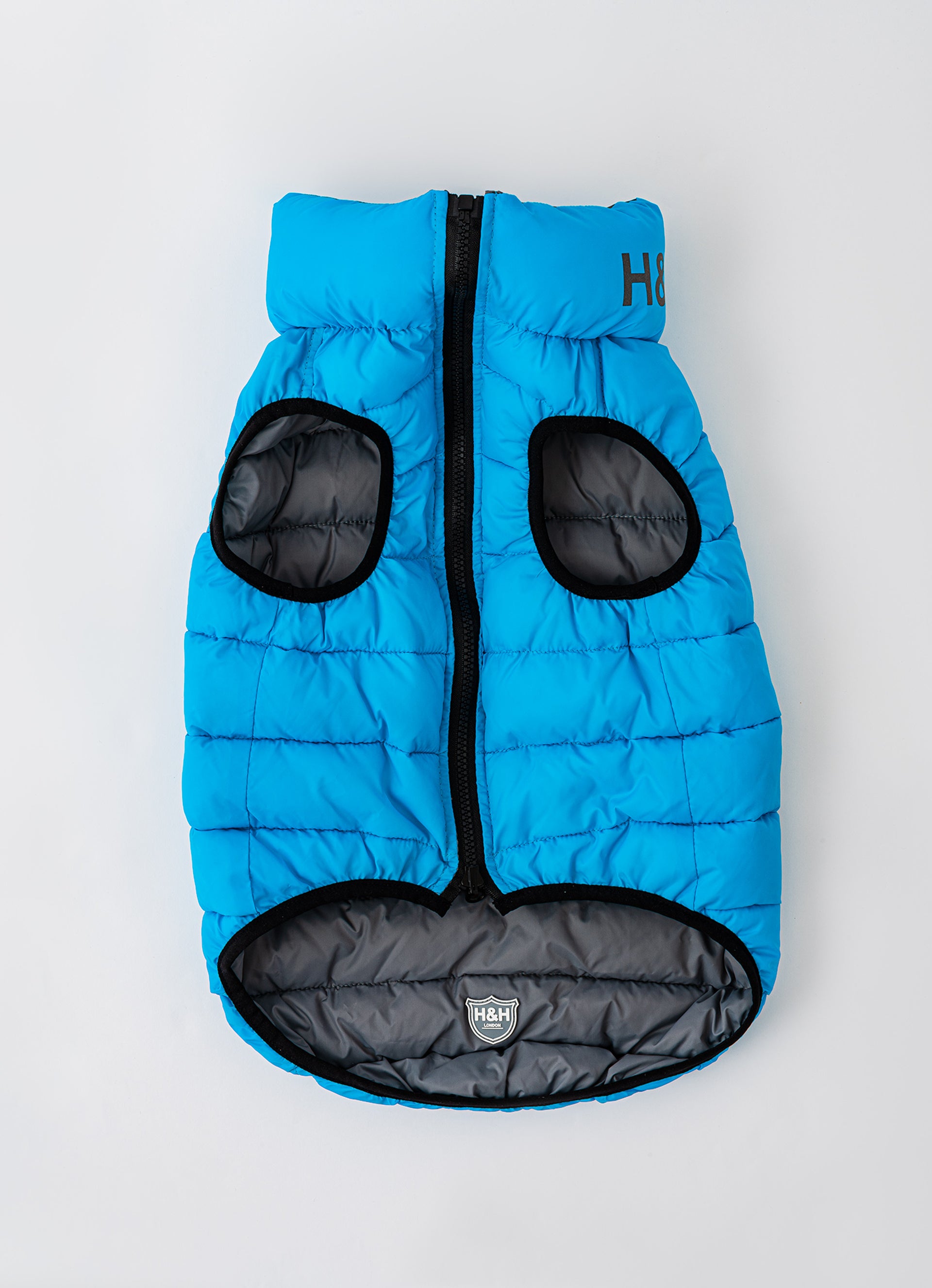Light Blue and Grey Dog Puffer Jacket – Hugo & Hudson London