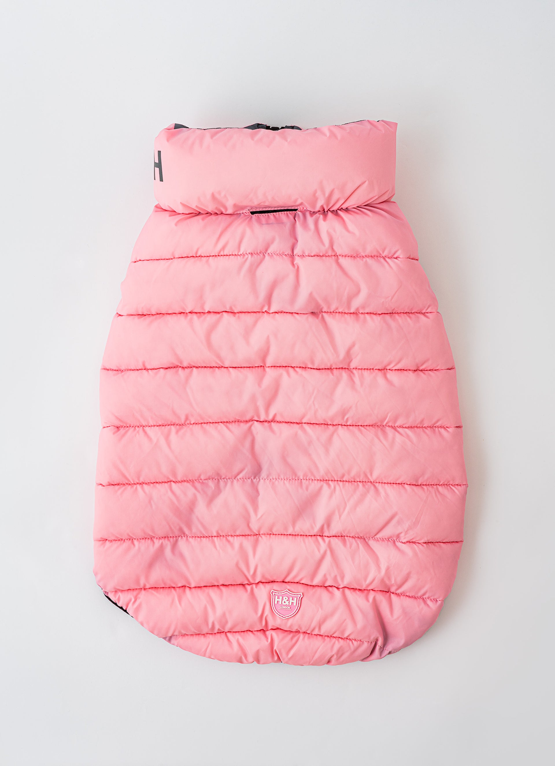 Light Pink and Grey Dog Puffer Jacket – Hugo & Hudson London