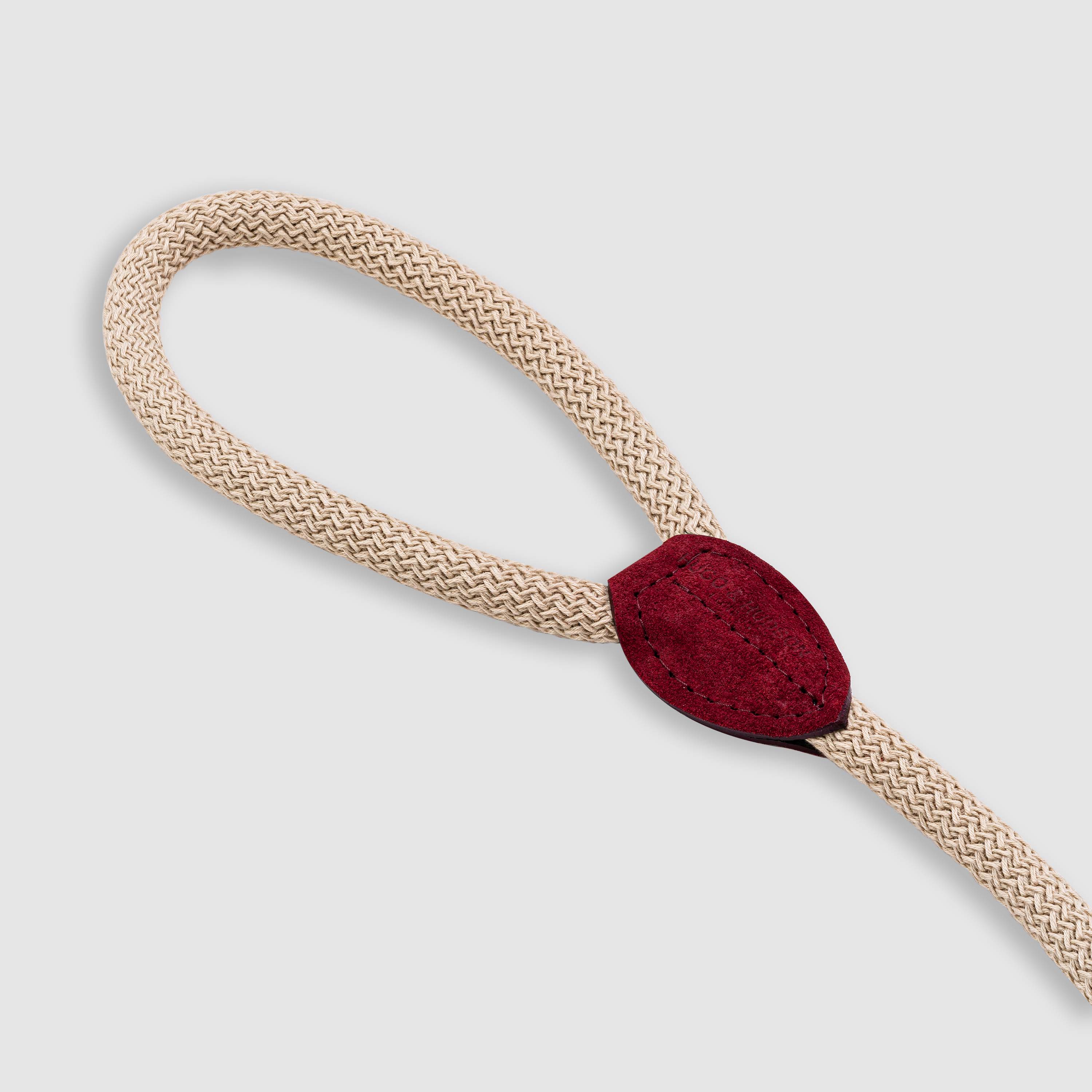 Rope and Leather Dog Lead - Burgundy – Hugo & Hudson London